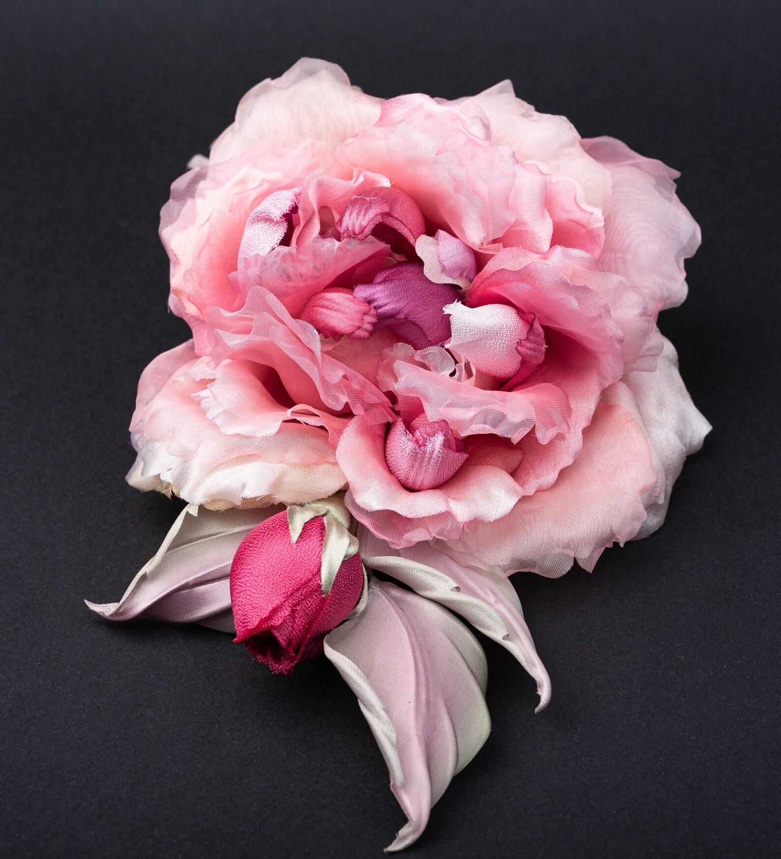 Silk Rose Brooch • Pink Flower Pin • Elegant Brooch - Etsy