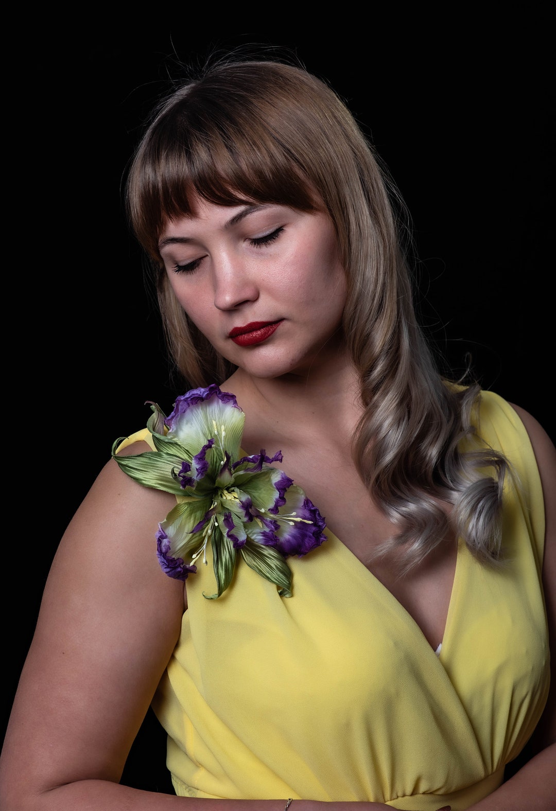 Iris Brooch • Purple Flower Pin • Silk Flower Brooch • Iris Pin - Etsy