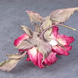 Pink Flower Pin • Handmade Silk Flower • Silk Flower Brooch - Etsy