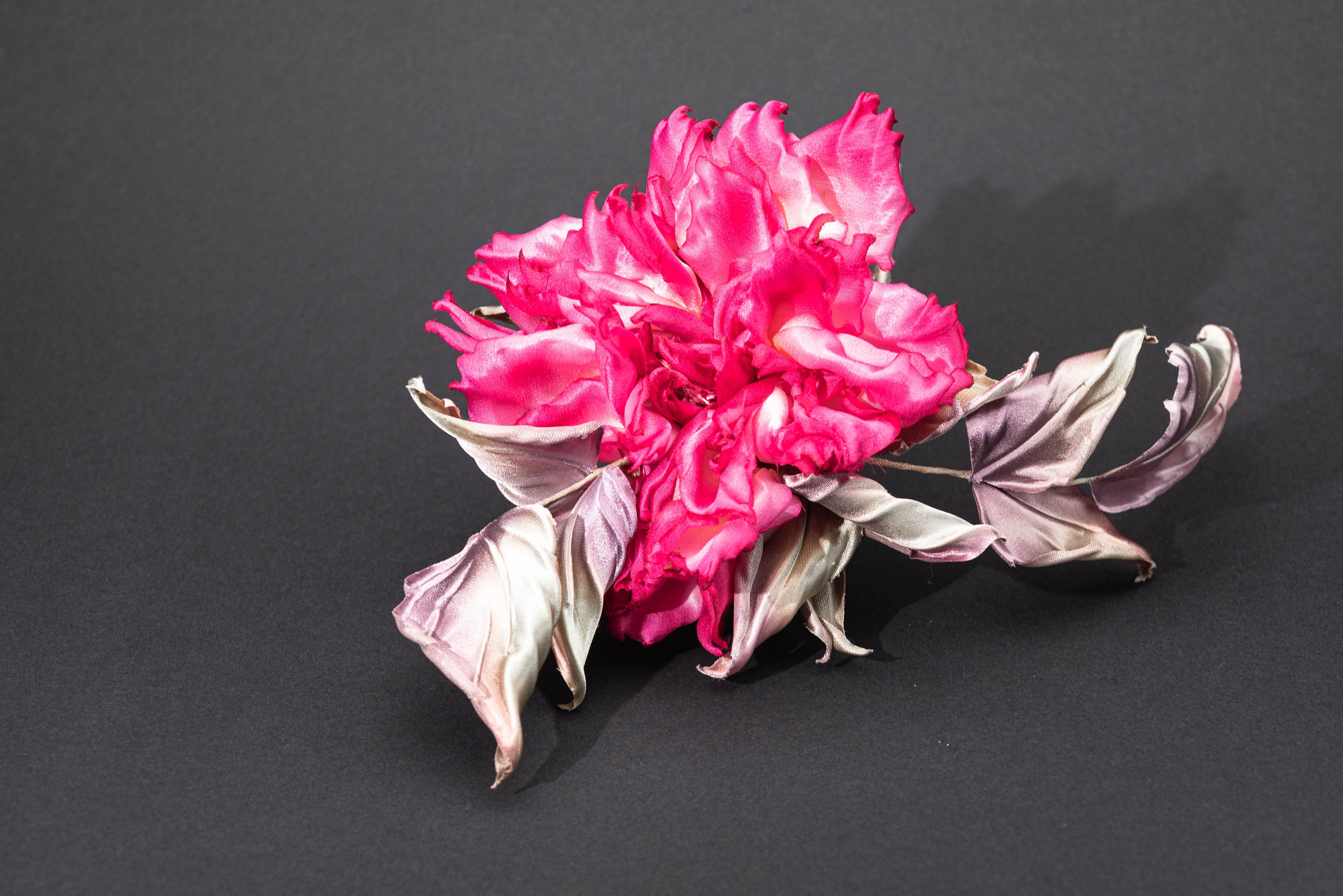 Pink Flower Pin • Handmade Silk Flower • Silk Flower Brooch - Etsy