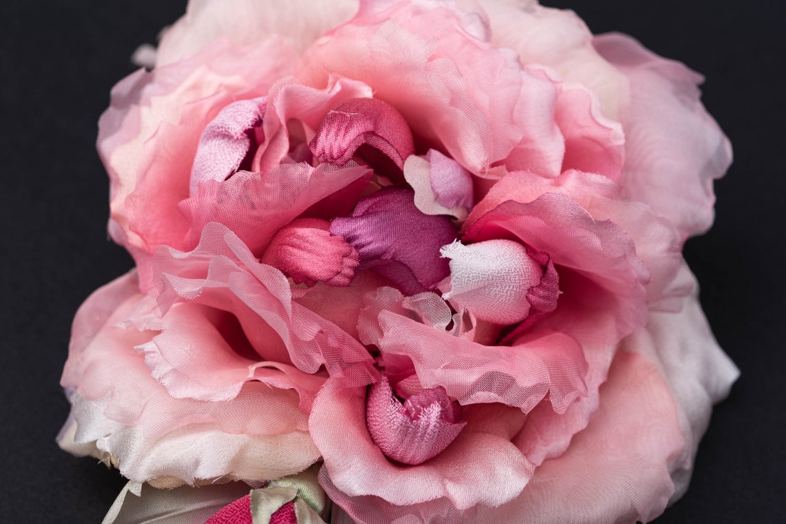 Silk Rose Brooch Pink Flower Pin Elegant Brooch | Etsy