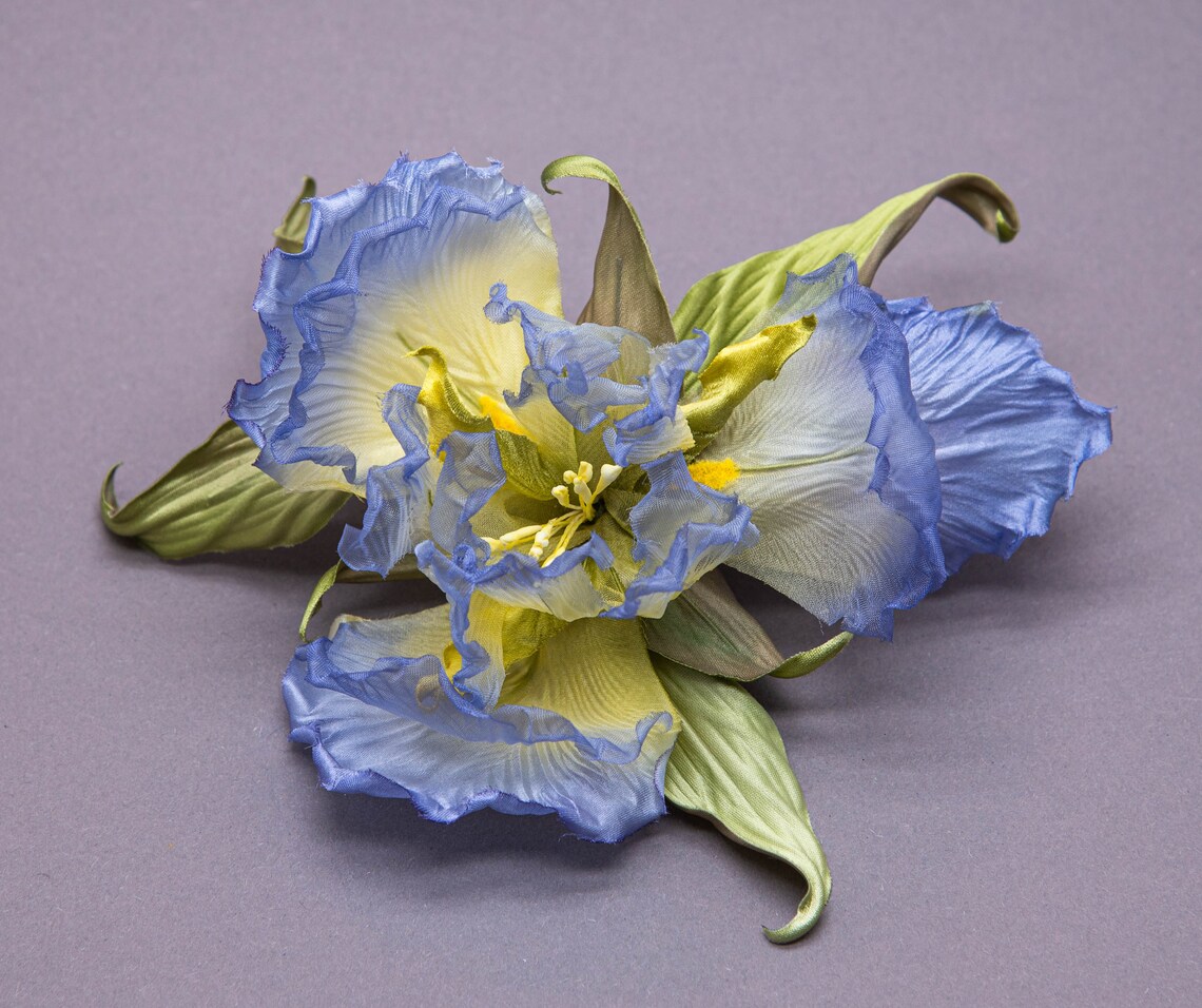 Iris Brooch Silk Flower Brooch Lilac Gift Iris Pin - Etsy
