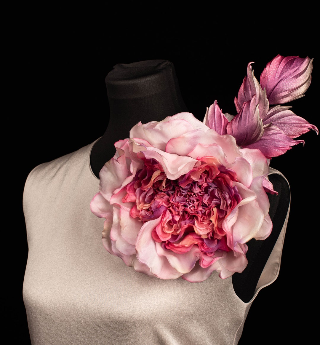 Extra Large Brooch • Silk Flower Pin • Large Hair Clip - Etsy