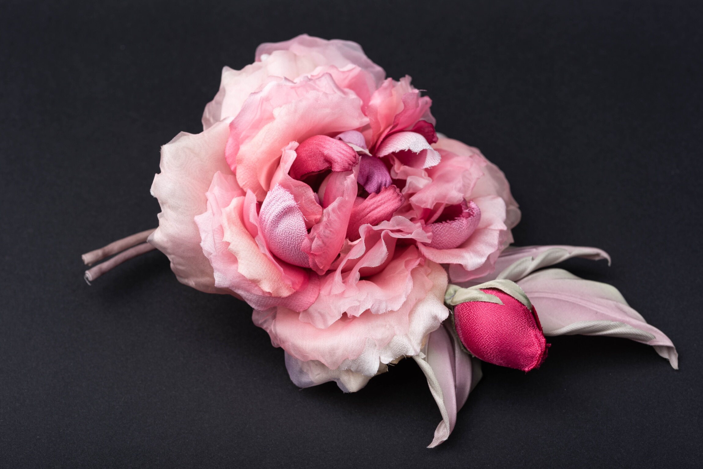 Silk Rose Brooch • Pink Flower Pin • Elegant Brooch - Etsy