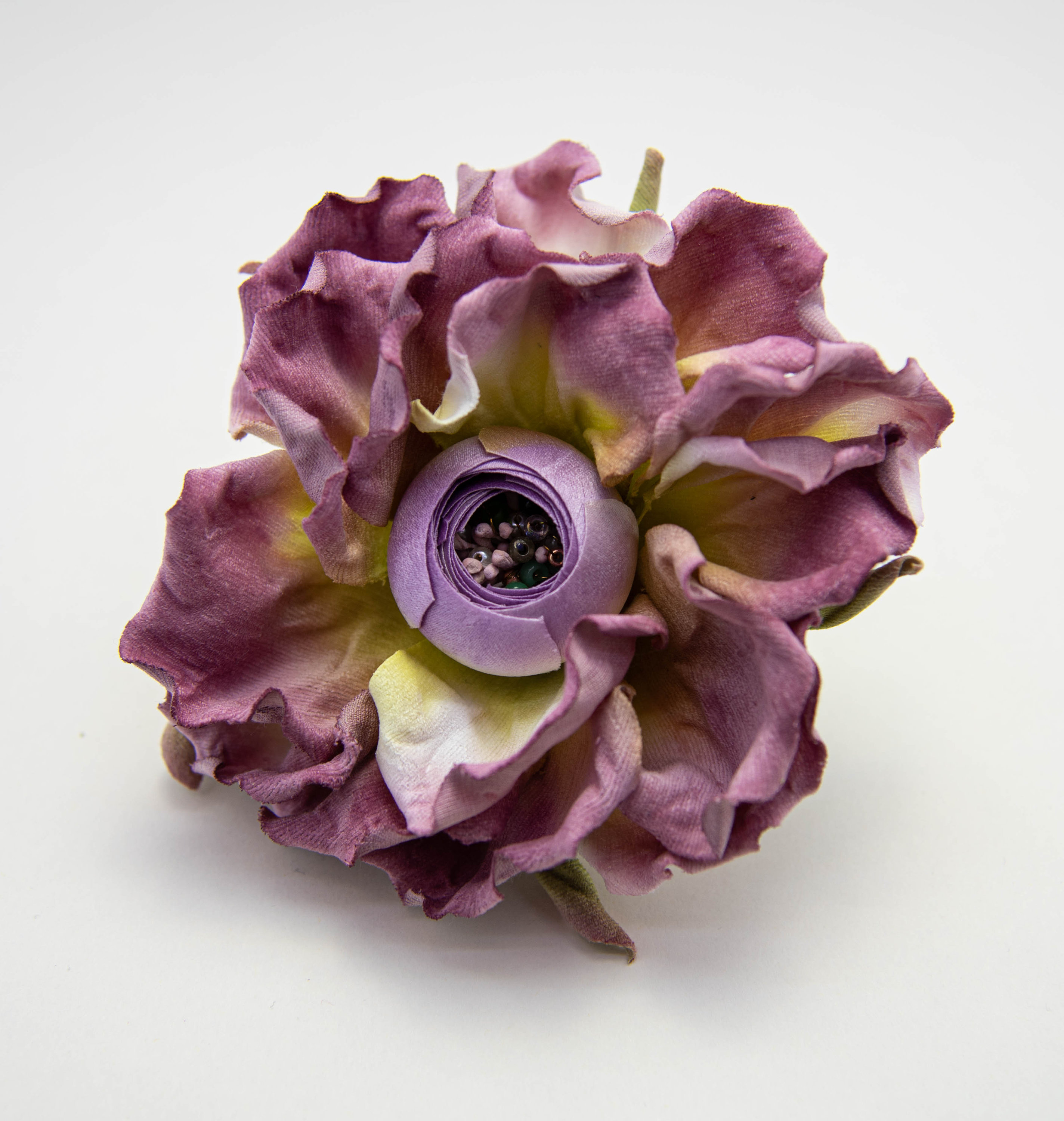 Purple Flower Pin, Handmade Brooch Gift – Silk Flower for Your Dress ...