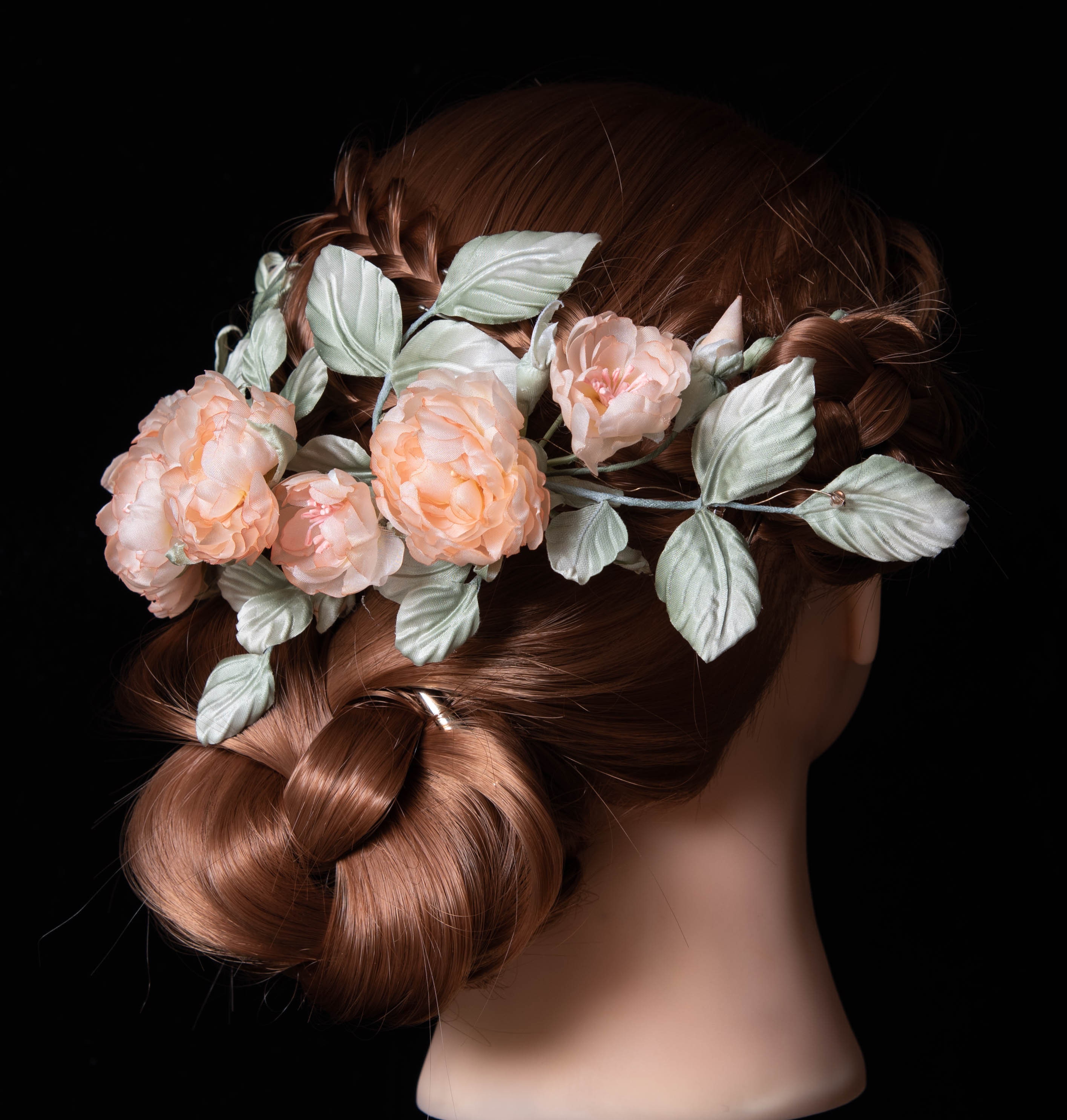 Peach Floral Headpiece • Bridal Head Piece • Flower Hair Comb - for ...