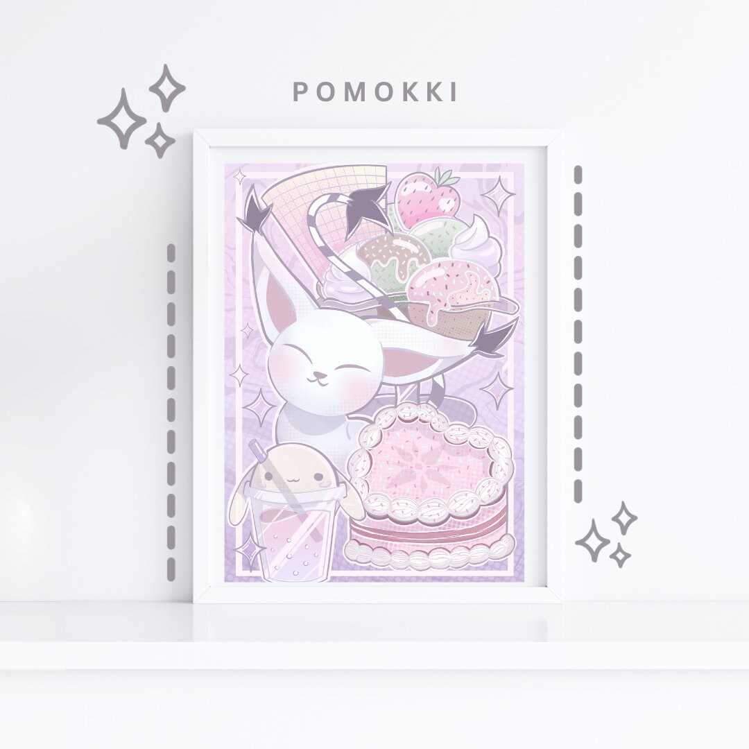 Gatomon / Tailmon Digimon Kawaii Pastel Y2K Art Print Digimon 2000s ...