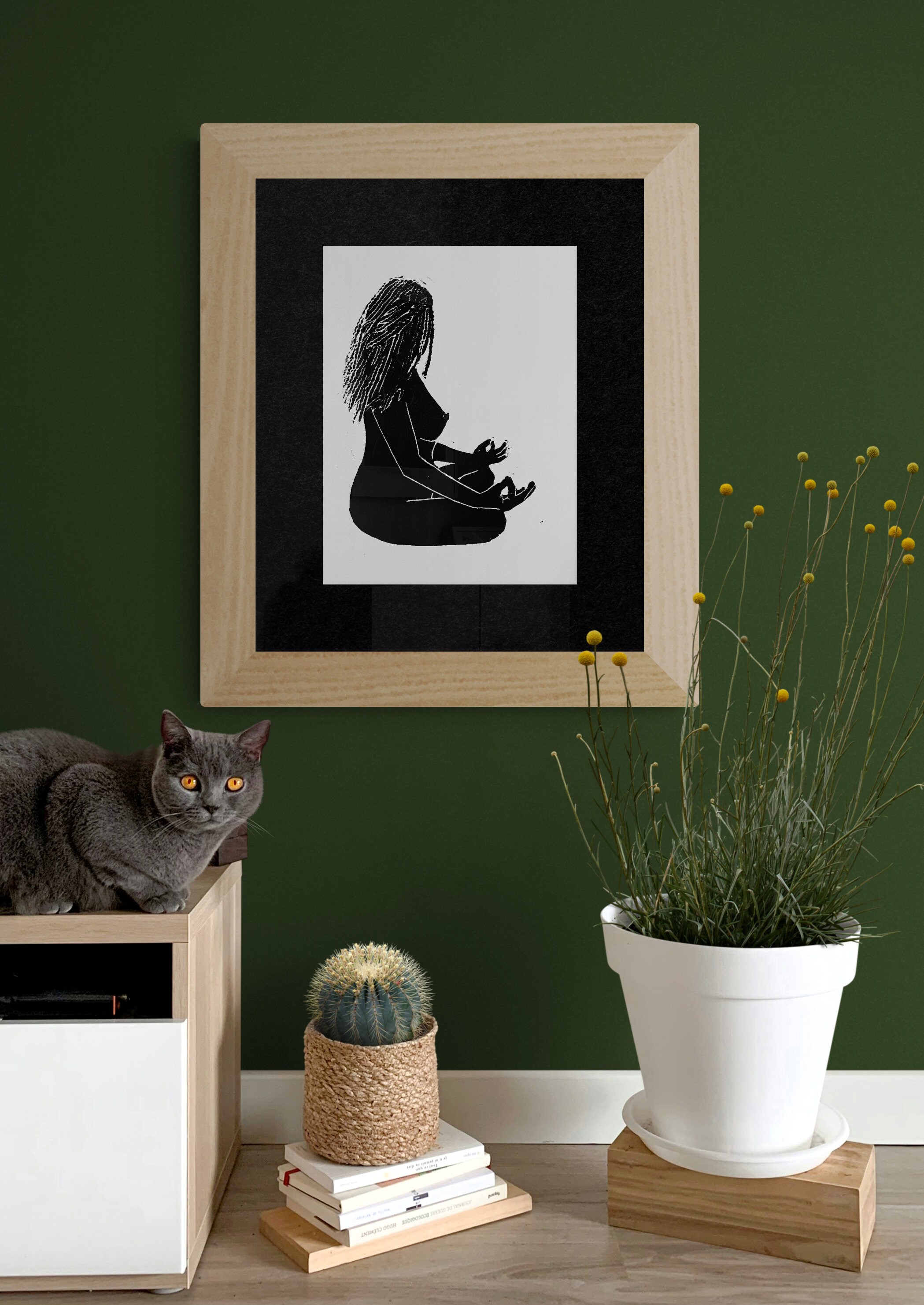 Limited Edition Linocut Print of Woman Meditating - Etsy