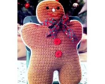 Gingerbread Man Cushion Crochet Pattern - Etsy