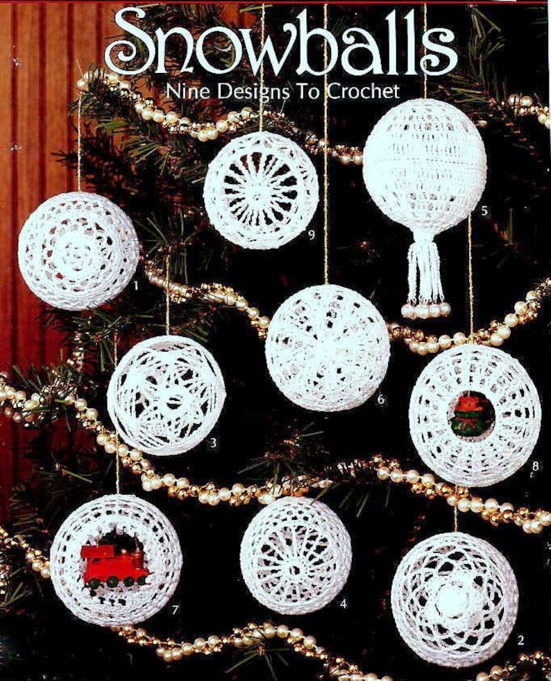 Vintage Crochet Pattern Snowballs 9 Designs Christmas Tree - Etsy UK