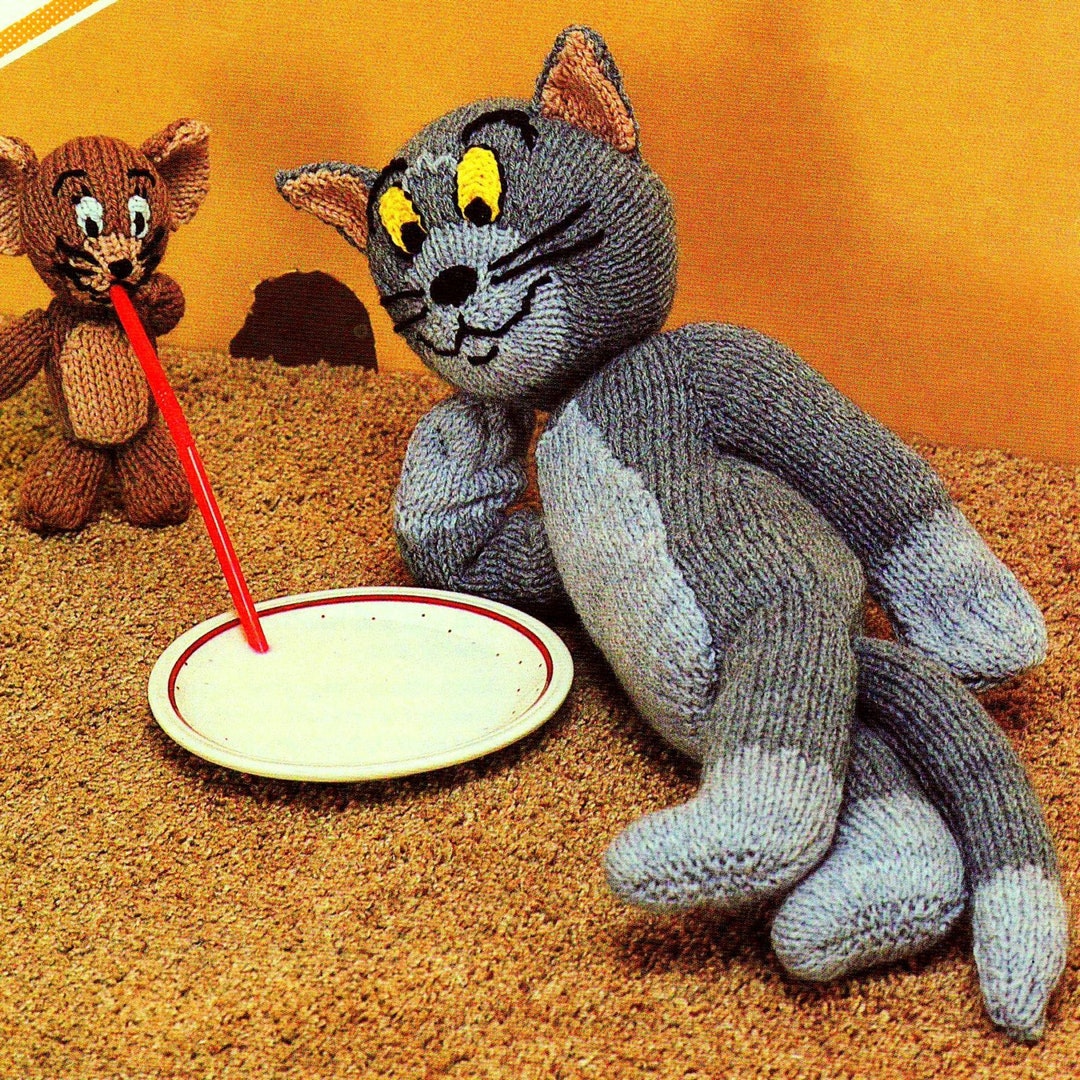 RETIREMENT SALE *** Vintage Knitting Pattern Tom and Jerry Cartoon Cat ...