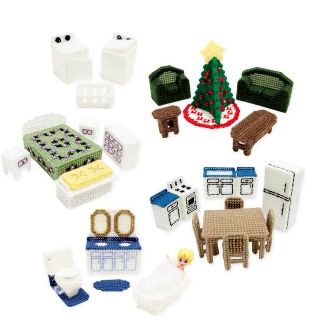 RETIREMENT SALE *** RARE Vintage Pattern Plastic Canvas Christmas Dolls ...