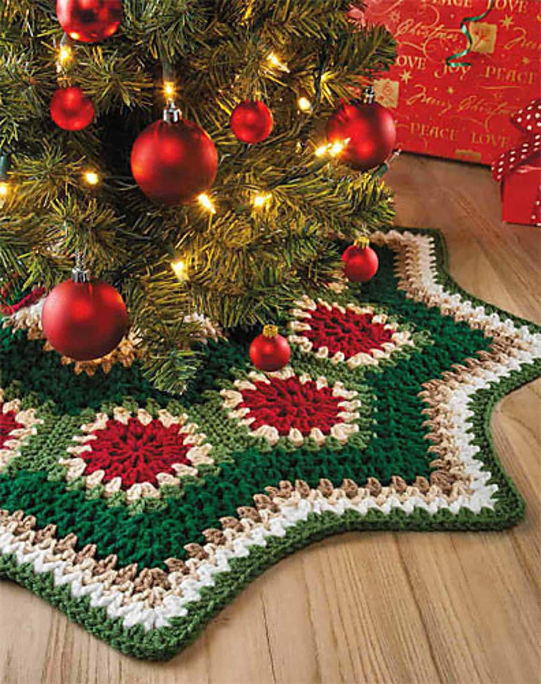 Crochet Christmas Tree Skirt Stocking Pillow Pattern