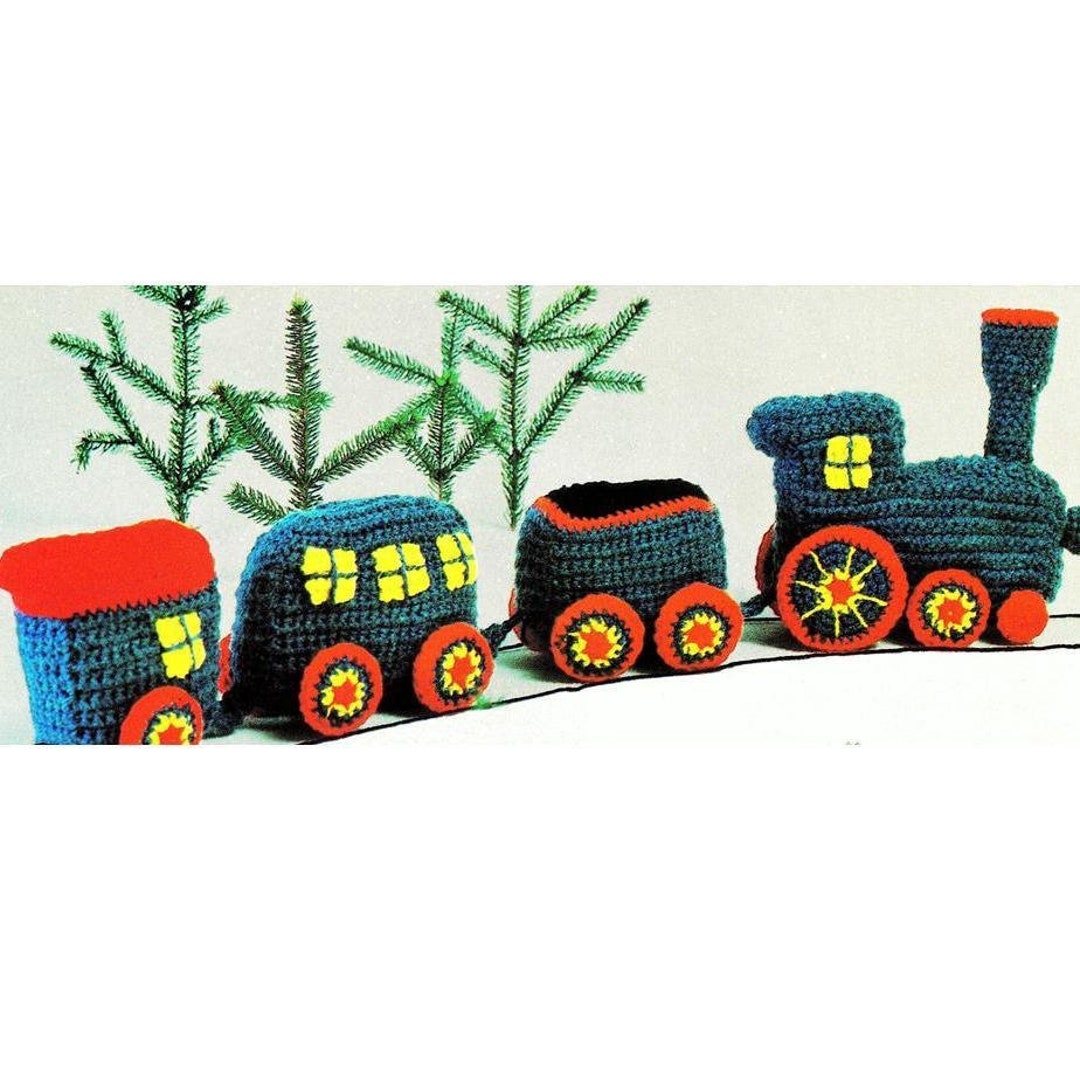 INSTANT DOWNLOAD PDF Vintage Crochet Pattern Holiday Train Engine ...