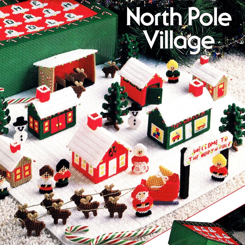 RETIREMENT SALE *** Plastic Canvas Pattern Santa's North Pole Village ...