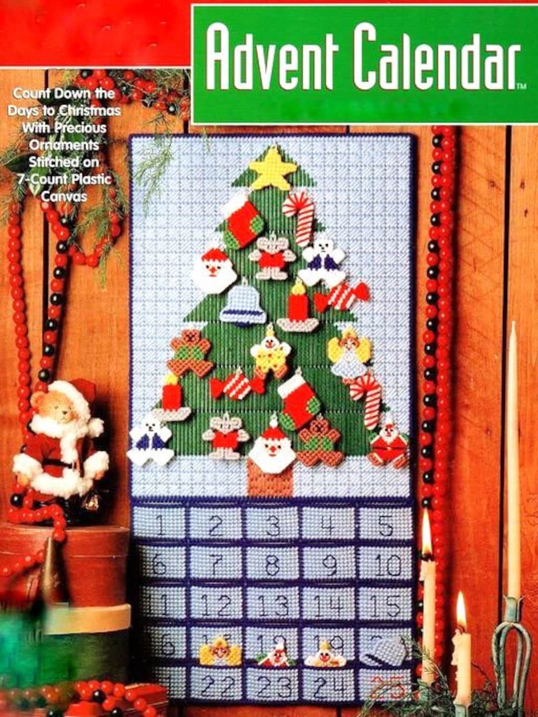 RETIREMENT SALE *** Plastic Canvas Pattern Advent Calendar Tree Trims ...