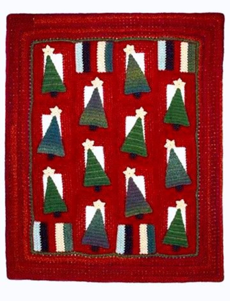 Vintage Christmas Crochet Pattern Christmas Tree Afghan Throw - Etsy