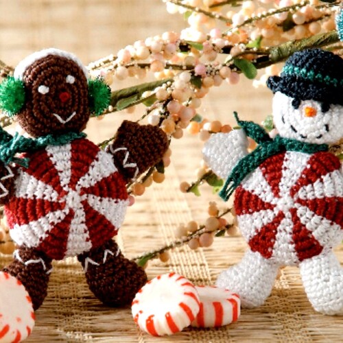 Vintage Crochet Pattern 4 Christmas Peppermint People - Etsy