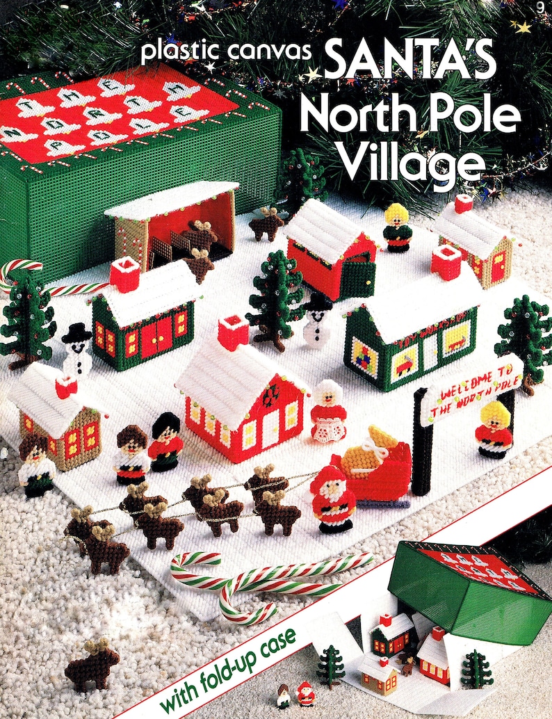 RETIREMENT SALE *** Plastic Canvas Pattern Santa's North Pole Village ...
