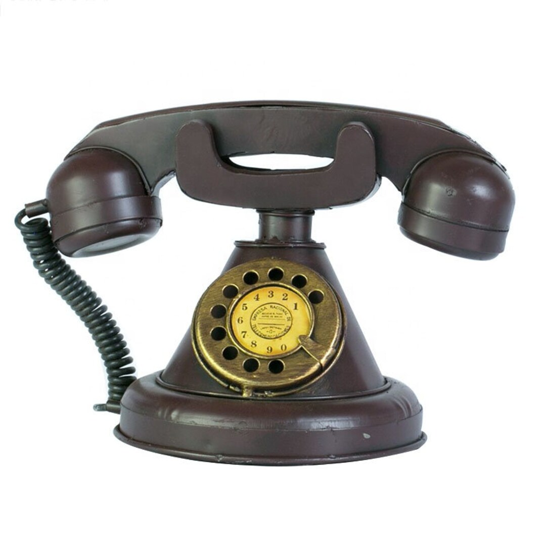 Miniature Handmade Brown Old Telephone - Etsy
