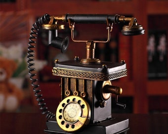 Vintage Style Decorative Telephone Handset Piggy Bank Handmade Metal ...