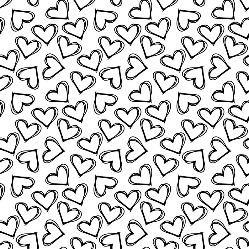 Black Heart Patterned Digital Paper - Etsy