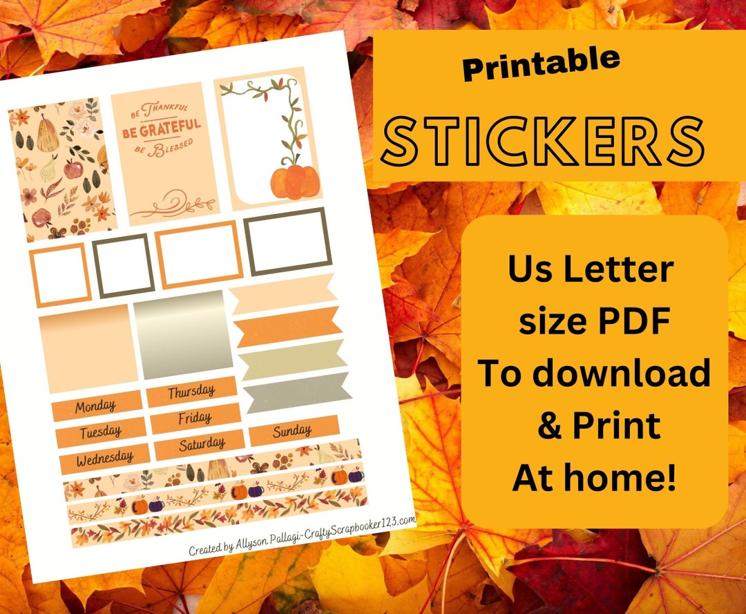 Printable Journal/planner Stickers US Letter Size Digital Download ...