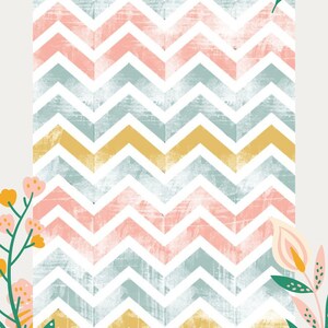 Digital Paper -boho Zig Zag Colored Pattern - Etsy