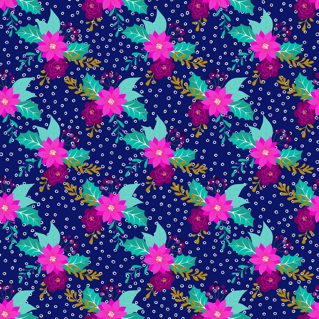 Purple Flowers Patterned Digital Paper - Etsy