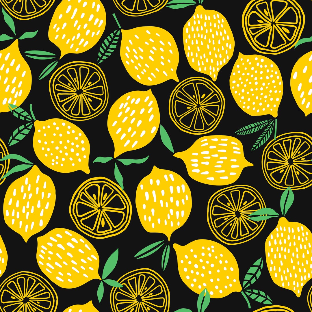 Lemon Printted Digital Paper - Etsy