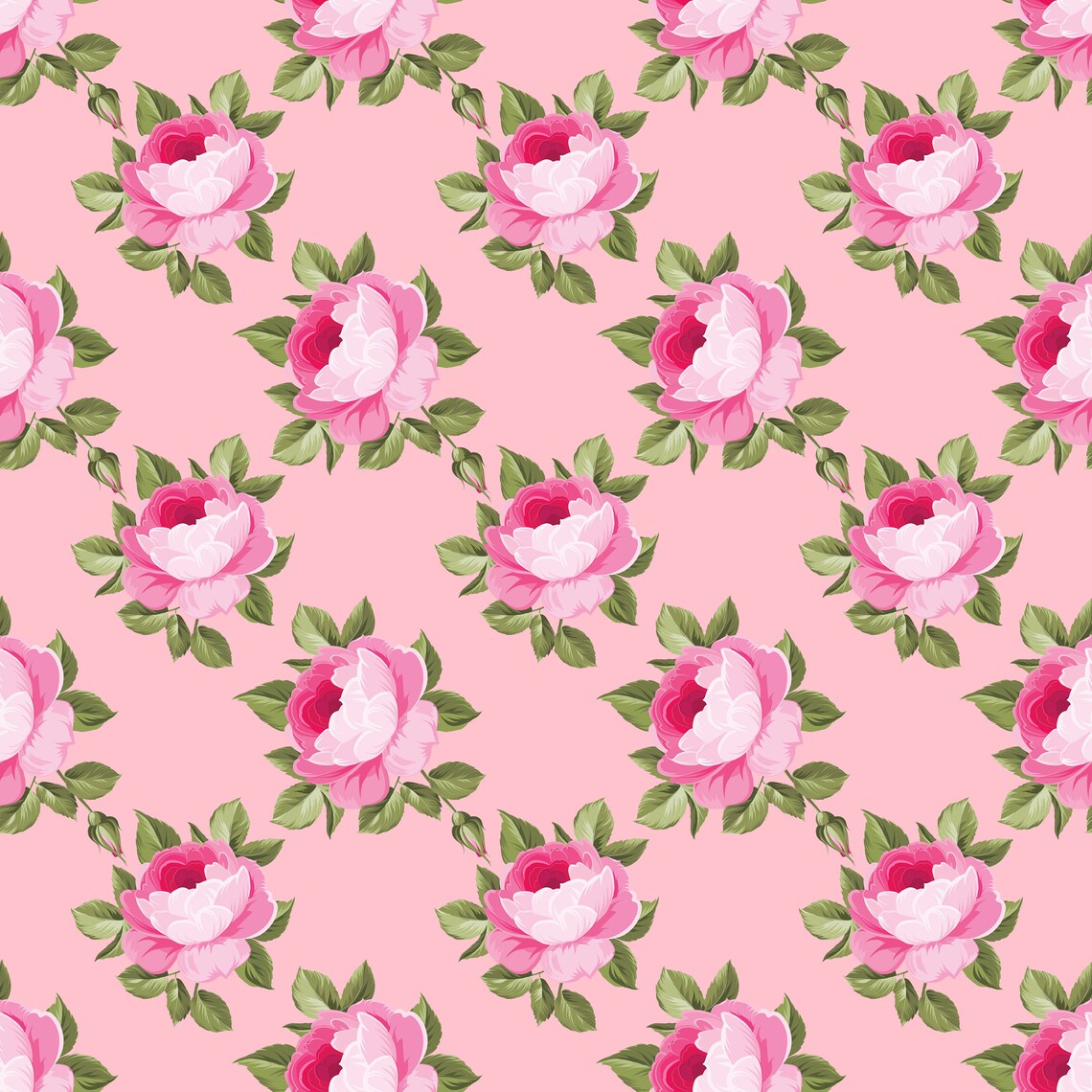 Pink Flower Pattern-digital Paper - Etsy