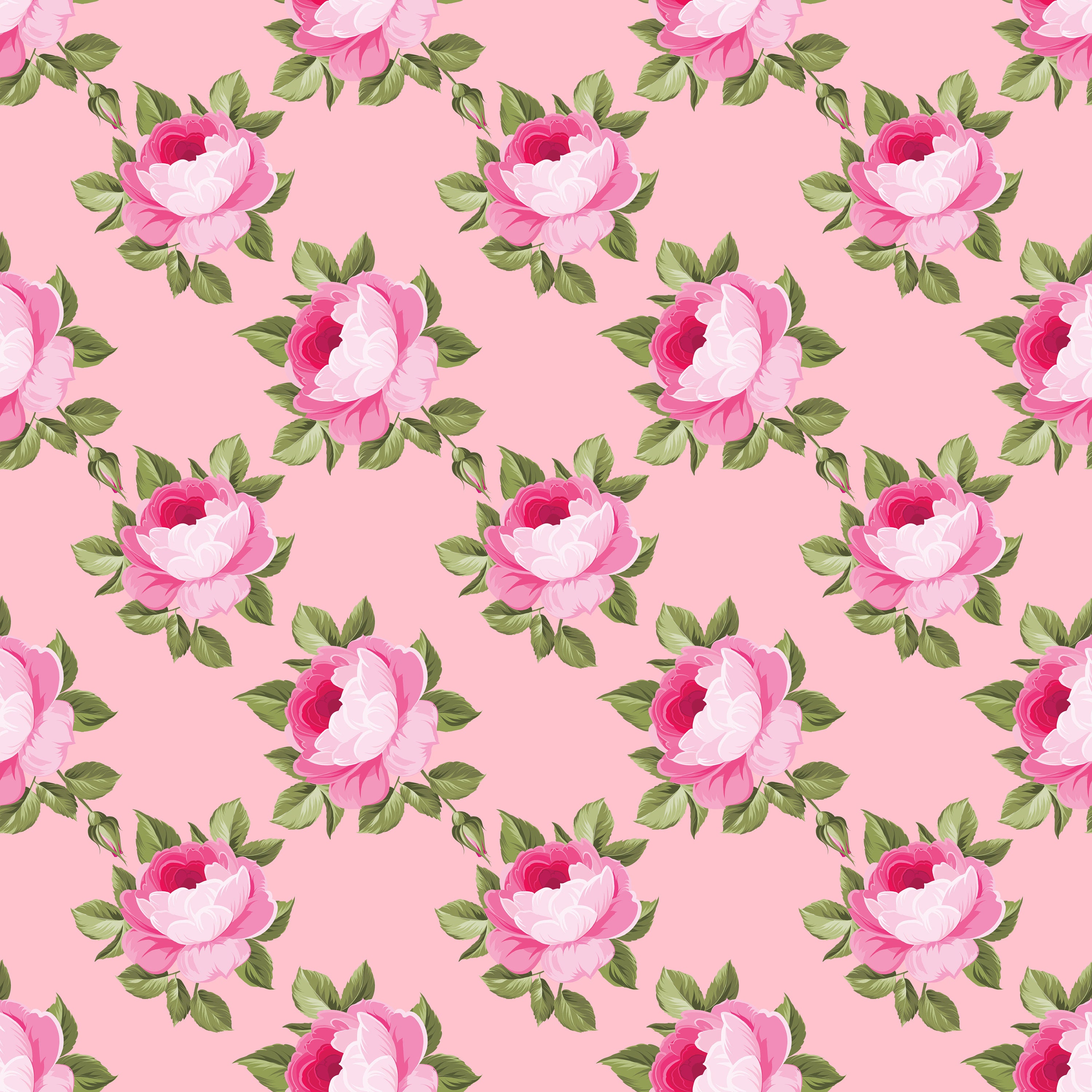 Pink Flower Pattern-digital Paper - Etsy