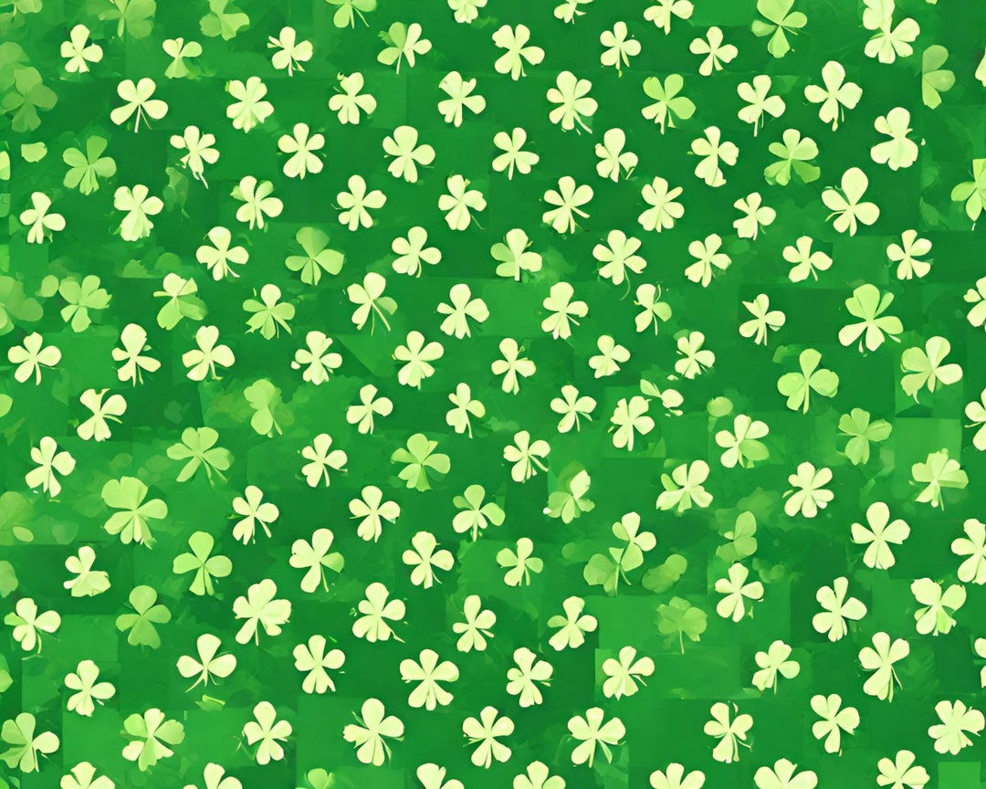 Saint Patrick Day Clovers Digital Paper - Etsy