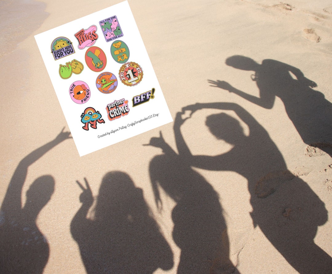 Friendship Scrapbook Stickers, Embellishments (digital Download) - Etsy