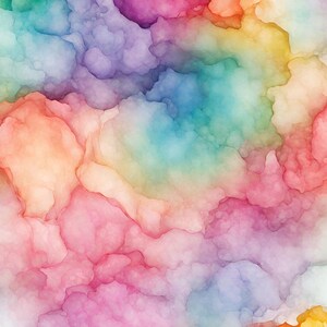 Rainbow Watercolor Digital Paper Bundle - Etsy