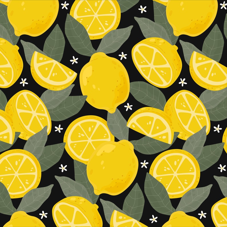 Half and Whole Lemons Pattern-digital Paper - Etsy