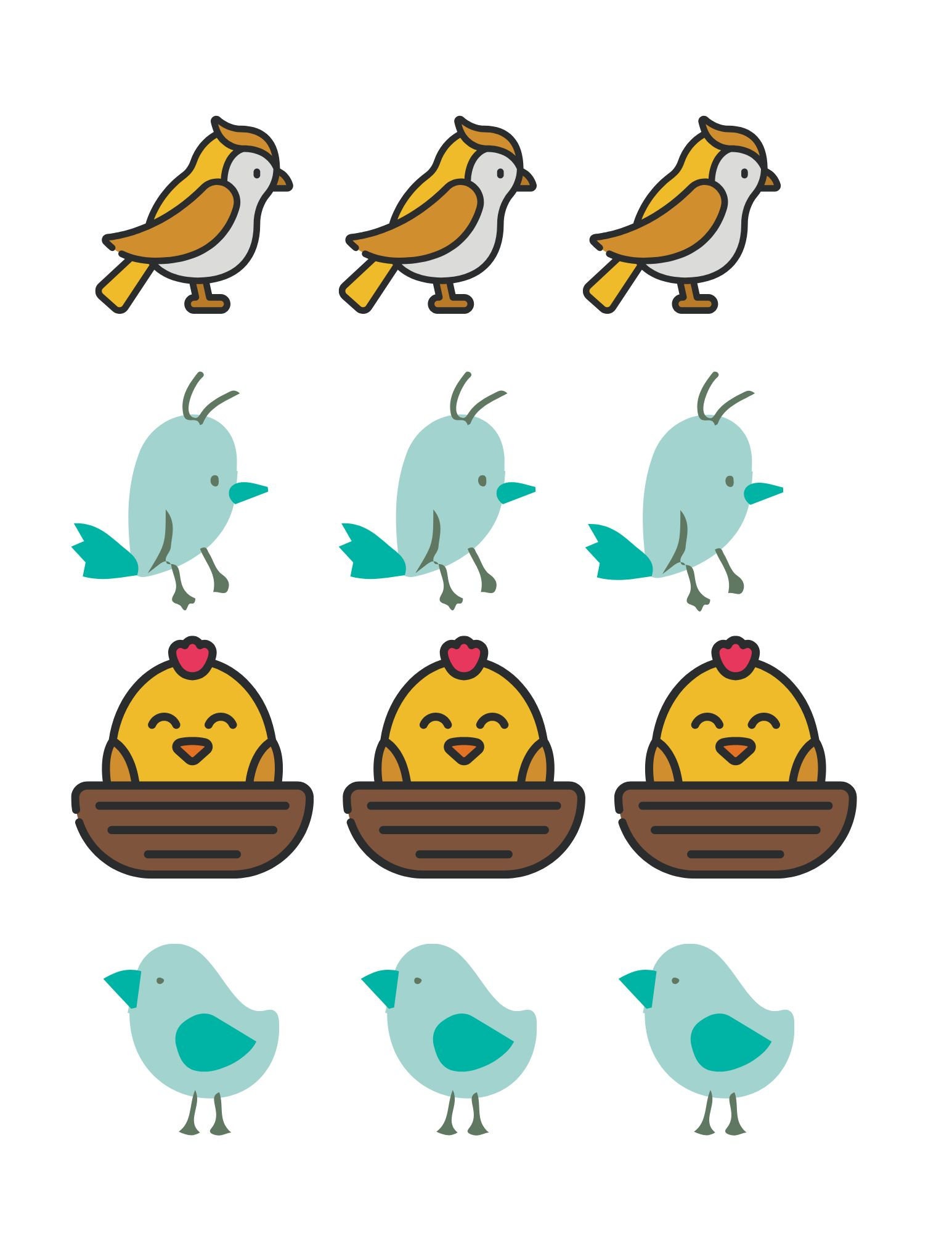 Spring Animal Stickers: Printable Planner Stickers (digital Download ...