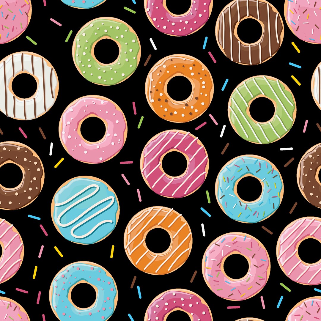 Doughnut Pattern Digital Paper - Etsy