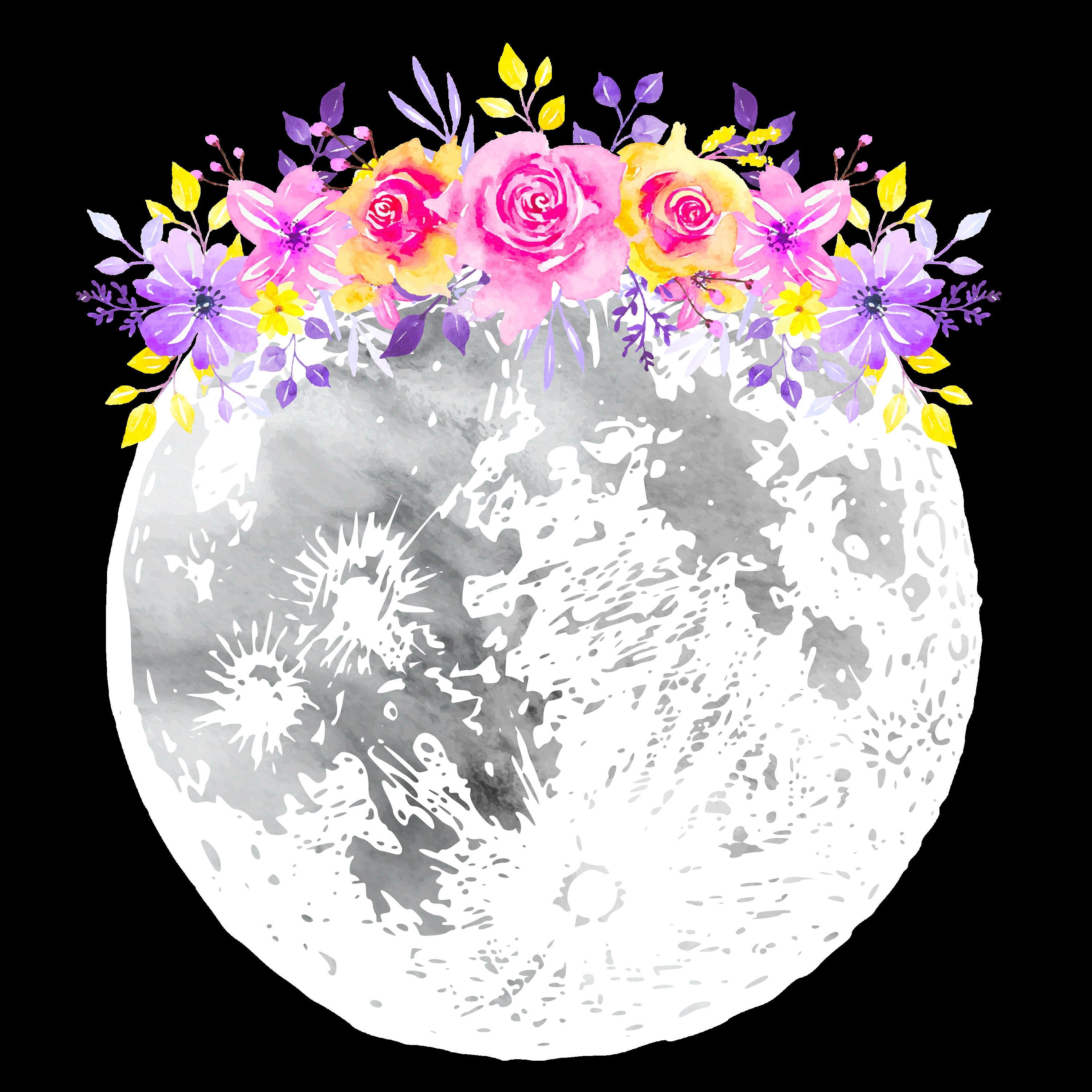Moon Flower-digital Paper - Etsy