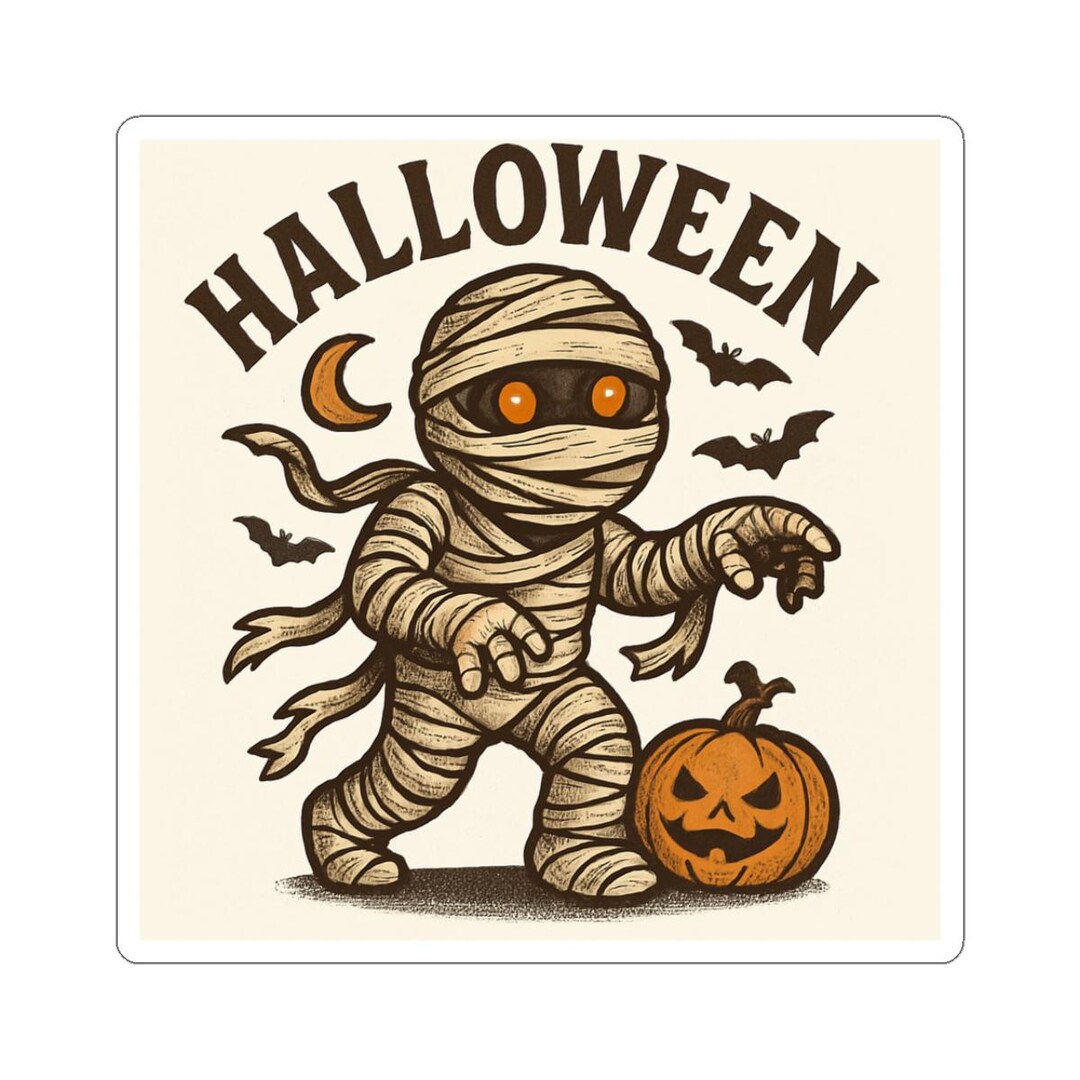 Spooky Halloween Mummy Sticker: Laptop, Party Favor - Etsy