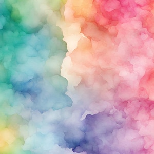 Rainbow Watercolor Digital Paper Bundle - Etsy
