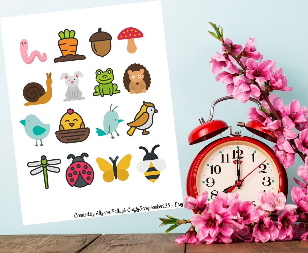 Spring Animal Stickers: Printable Planner Stickers (digital Download ...