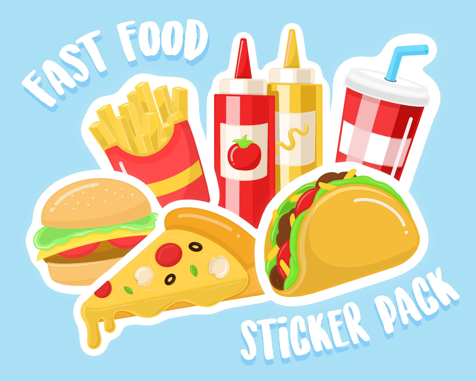 Fast Food Sticker Pack / Vinilo Sticker Pack / Sticker Pack / | Etsy