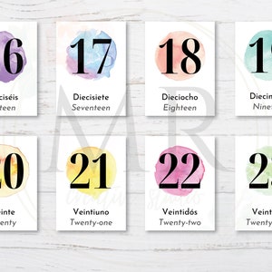Numbers Printable Flashcards English and Spanish, Just Numbers ...