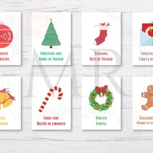 Christmas Words Printable Flashcards English and Spanish. Tarjetas De ...