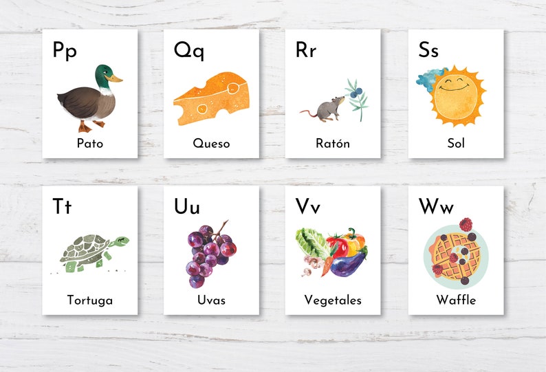 Tarjetas Del Abecedario Para Imprimir. ABC Minimalista, Acuarelas ...