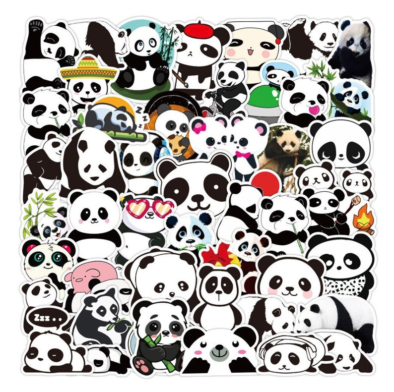 Panda Stickers Pack 50 Pcs / Cute Panda Stickers Pack / | Etsy