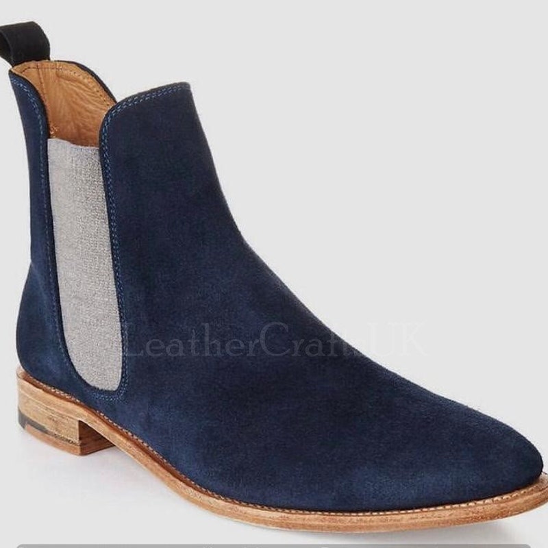 Blue Suede Boots - Etsy