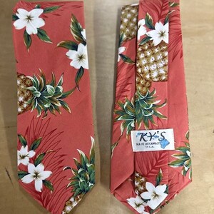 Handmade Hawaiian Necktie: Tropical Floral Print, Honolulu Made - Etsy
