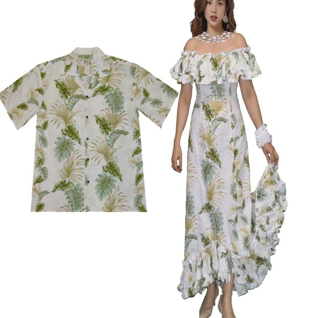 Matching Hawaiian Couples Outfits – Hawaiian Shirt & Traditional ...
